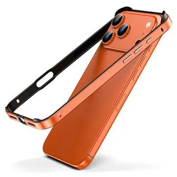 IPHONE 17 PRO MAX METAL BUMPER WITH RAISED EDGES - ORANGE