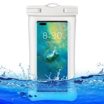 SHOCKPROOF SMARTPHONE WATERPROOF CASE W. STRAP - 7.2" - WHITE