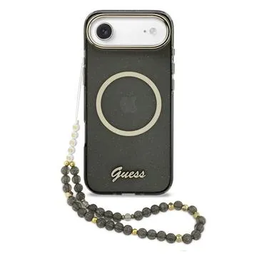 IPHONE AIR GUESS IML GLITTER SCRIPT STRAP CASE - MAGSAFE COMPATIBLE