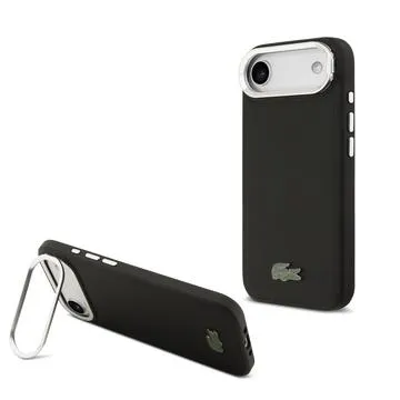 IPHONE AIR LACOSTE ICONIC PETIT PIQUE CAMERA STAND CASE - MAGSAFE COMPATIBLE - BLACK