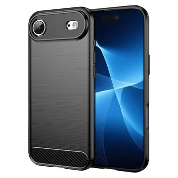 IPHONE AIR BRUSHED TPU CASE - CARBON FIBER - BLACK