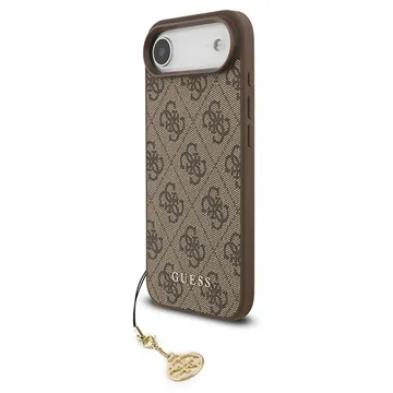 IPHONE AIR GUESS 4G CHARM HYBRID CASE - MAGSAFE COMPATIBLE - BROWN