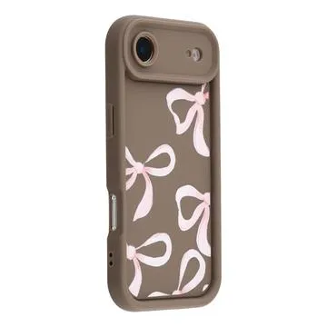 IPHONE AIR STYLISH SHOCKPROOF TPU CASE WITH RAISED EDGES - BROWN / BIG BOW