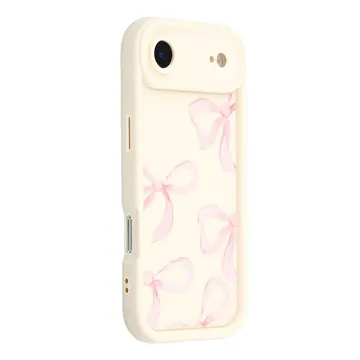 IPHONE AIR STYLISH SHOCKPROOF TPU CASE WITH RAISED EDGES - WHITE / BIG BOW