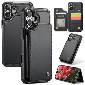 IPHONE 16 CASEME C22 CASE RFID CARD WALLET - BLACK