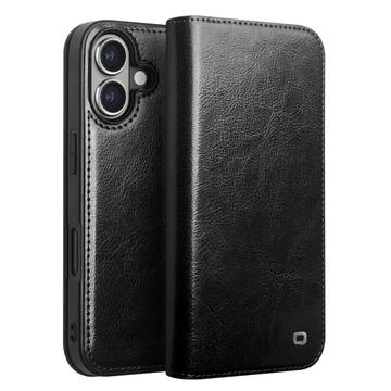 IPHONE 16 PLUS QIALINO CLASSIC KOŽNA NOVČANIK-FUTROLA - CRNA