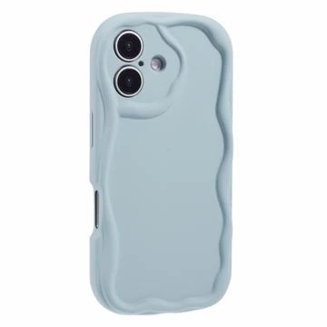 IPHONE 16 PLUS CANDY COLOR WAVY TPU CASE - BABY BLUE