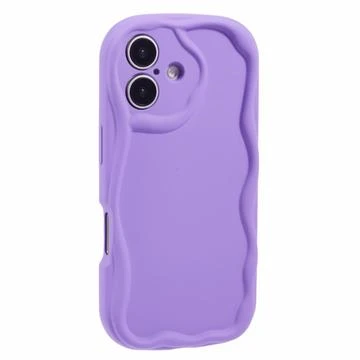 IPHONE 16 PLUS CANDY COLOR WAVY TPU CASE - PURPLE