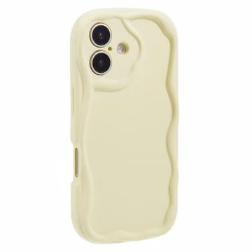 IPHONE 16 PLUS CANDY COLOR WAVY TPU CASE - YELLOW