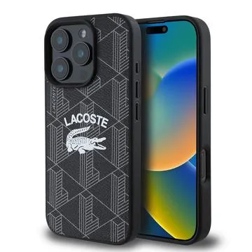 IPHONE 16 PRO LACOSTE BLEND MONOGRAM CASE - MAGSAFE COMPATIBLE - BLACK