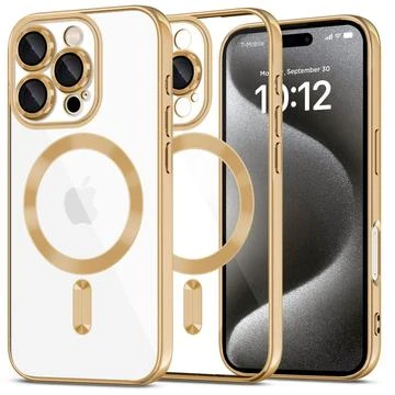 IPHONE 16 PRO TECH-PROTECT MAGFLEX CASE - MAGSAFE COMPATIBLE - CLEAR / GOLD