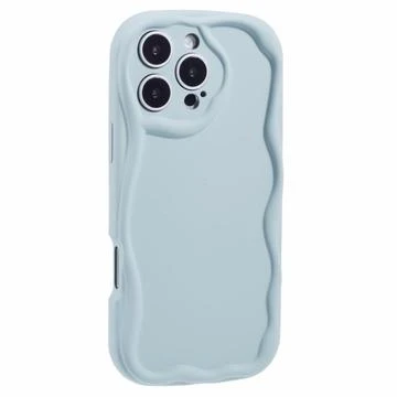 IPHONE 16 PRO CANDY COLOR WAVY TPU CASE - BABY BLUE