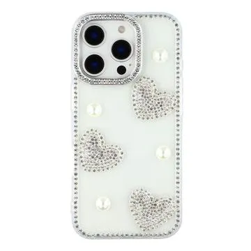 IPHONE 16 PRO MAX SPARKLING LOVE AND PEARL HYBRID CASE