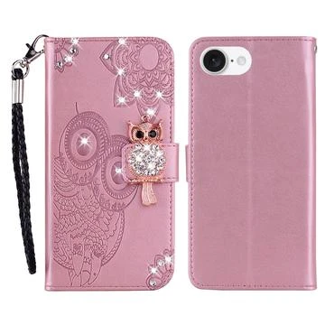 IPHONE 16E/17E OWL RHINESTONE WALLET CASE