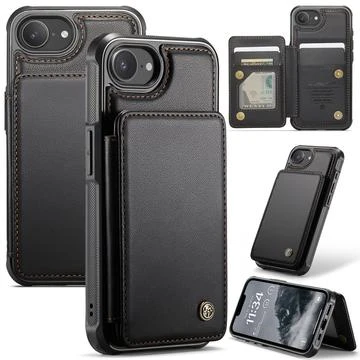 IPHONE 16E/17E CASEME C22 CASE RFID CARD WALLET - BLACK