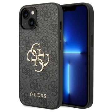 IPHONE 15 GUESS 4G BIG METAL LOGO HIBRIDNA MASKA - SIVA
