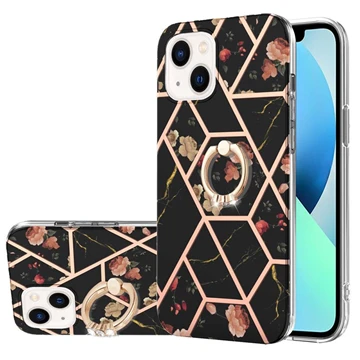 IPHONE 15 PLUS MARBLE PATTERN IMD TPU MASKA SA PRSTENOM
