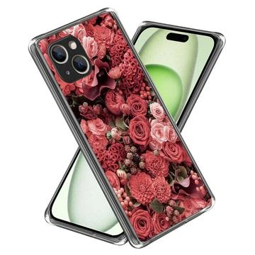 IPHONE 15 PLUS STYLISH ULTRATANKA TPU ZAŠTITNA MASKA - CRVENO CVEĆE