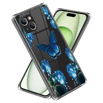 IPHONE 15 PLUS STYLISH ULTRATANKA TPU ZAŠTITNA MASKA - LEPTIR I CVEĆE