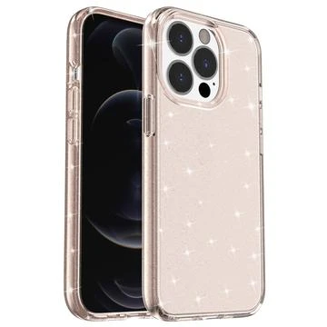 IPHONE 15 PRO MAX STYLISH GLITTER SERIES HIBRIDNA MASKA - ZLATNA