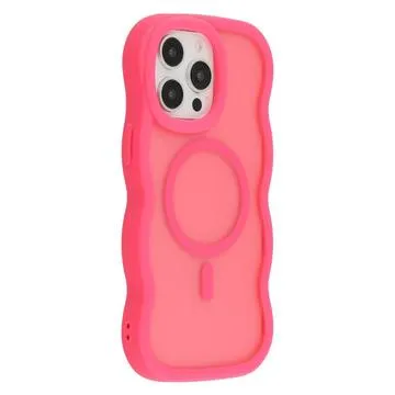 IPHONE 15 PRO MAX WAVE-EDGE MAGNETIC HYBRID CASE - HOT PINK