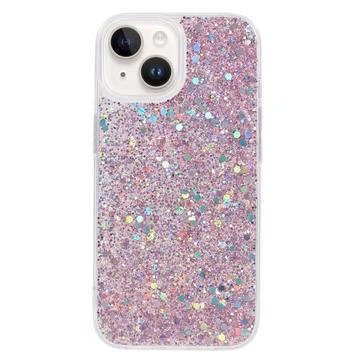 IPHONE 14 GLITTER FLAKES TPU MASKA - ROZE