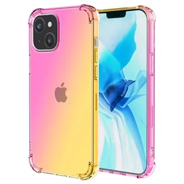 IPHONE 14 GRADIJENT TPU MASKA OTPORNA NA UDARCE - ROZE / ZLATNA