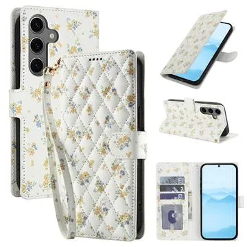SAMSUNG GALAXY S26+ RHOMBIC FLORAL WALLET CASE