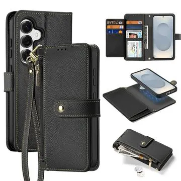 SAMSUNG GALAXY S26 DUX DUCIS LAWA WALLET LEATHER CASE W. MAGNETIC COVER - BLACK