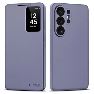 SAMSUNG GALAXY S26 ULTRA TECH-PROTECT SMART CLEAR VIEW FLIP CASE WITH CARD SLOT - PURPLE