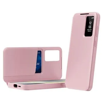 SAMSUNG GALAXY S26 ULTRA SMART CLEAR VIEW FLIP CASE WITH CARD SLOT - PINK
