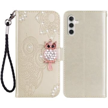 SAMSUNG GALAXY A55 OWL RHINESTONE WALLET CASE