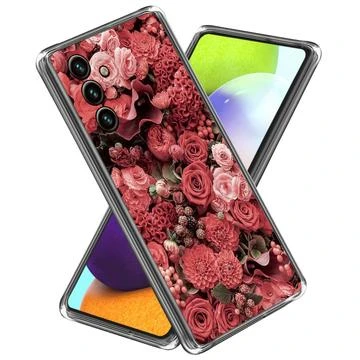 SAMSUNG GALAXY A55 STYLISH ULTRATANKA TPU ZAŠTITNA MASKA - CRVENO CVEĆE