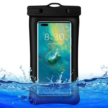 SHOCKPROOF SMARTPHONE WATERPROOF CASE W. STRAP - 7.2" - BLACK