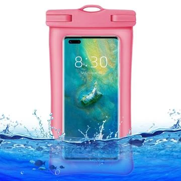 SHOCKPROOF SMARTPHONE WATERPROOF CASE W. STRAP - 7.2" - PINK