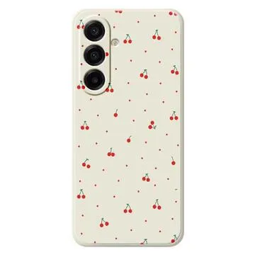 SAMSUNG GALAXY A17 CHERRY PATTERN TPU CASE - BEIGE