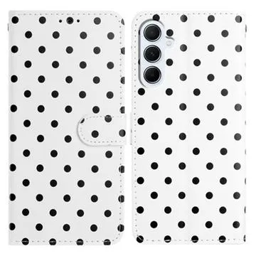 SAMSUNG GALAXY A17/A26 POLKA DOT PATTERN WALLET CASE - WHITE