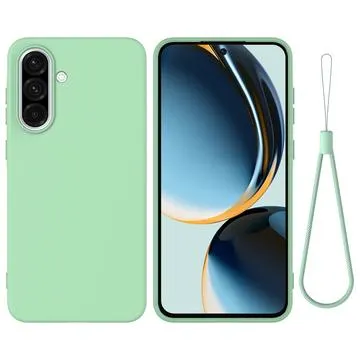 SAMSUNG GALAXY A37 LIQUID SILICONE CASE WITH HAND STRAP - GREEN