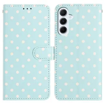 SAMSUNG GALAXY A37 POLKA DOT PATTERN WALLET CASE - BLUE