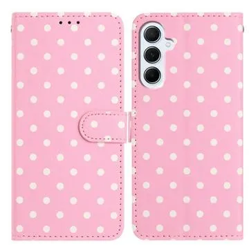 SAMSUNG GALAXY A37 POLKA DOT PATTERN WALLET CASE - PINK