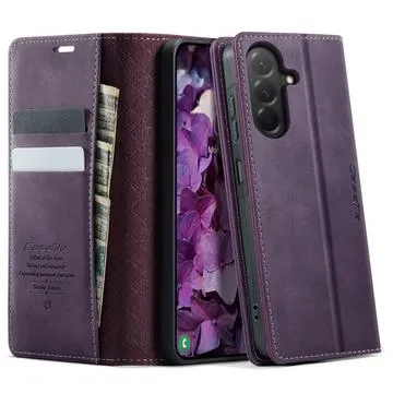 SAMSUNG GALAXY A57 CASEME 033 CALF TEXTURE WALLET CASE WITH RFID BLOCKING - PURPLE