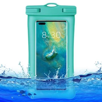 SHOCKPROOF SMARTPHONE WATERPROOF CASE W. STRAP - 7.2" - TURQUOISE