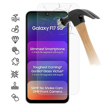 SAMSUNG GALAXY F17 TEMPERED GLASS SCREEN PROTECTOR - 9H - CASE FRIENDLY - TRANSPARENT