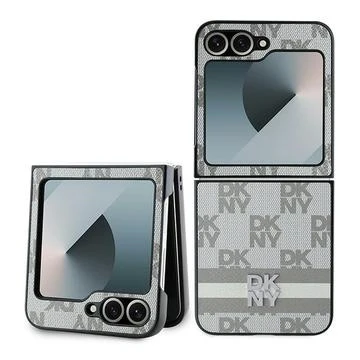 SAMSUNG GALAXY Z FLIP6/Z FLIP7 FE DKNY CHECKERED PATTERN AND STRIPE CASE