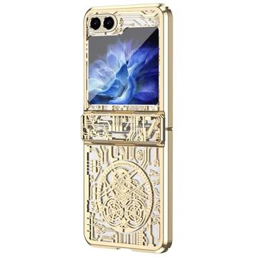 SAMSUNG GALAXY Z FLIP6/Z FLIP7 FE MECHANICAL LEGEND ELECTROPLATED PLASTIC CASE - GOLD