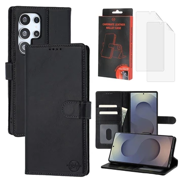 SAMSUNG GALAXY S25 ULTRA MYTPHONE CARDMATE LEATHER WALLET CASE - BLACK
