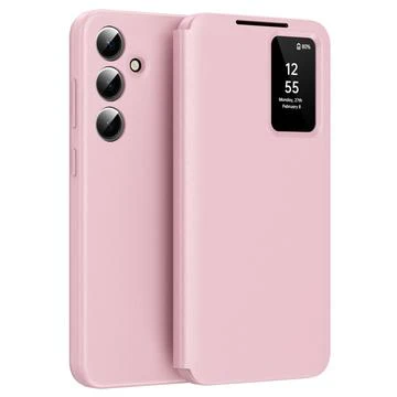 SAMSUNG GALAXY S25+ SMART CLEAR VIEW FLIP CASE WITH CARD SLOT - PINK