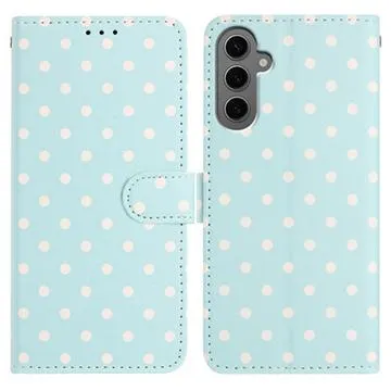 SAMSUNG GALAXY S25+ POLKA DOT PATTERN WALLET CASE - BLUE
