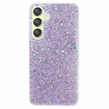 SAMSUNG GALAXY S24 GLITTER FLAKES TPU MASKA - LJUBIČASTA