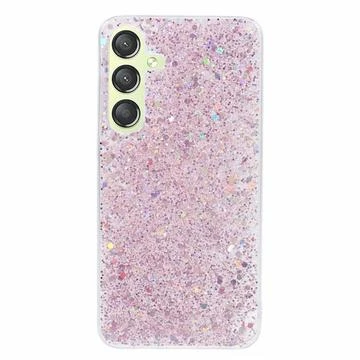 SAMSUNG GALAXY S24 GLITTER FLAKES TPU MASKA - ROZE